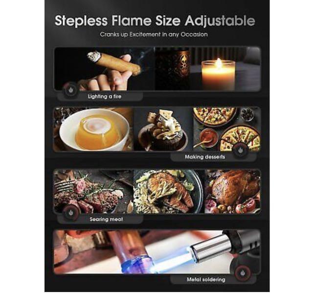 Homitt Torch Lighter Refillable Jet Gun Butane Gas Lighter For Cigar ...