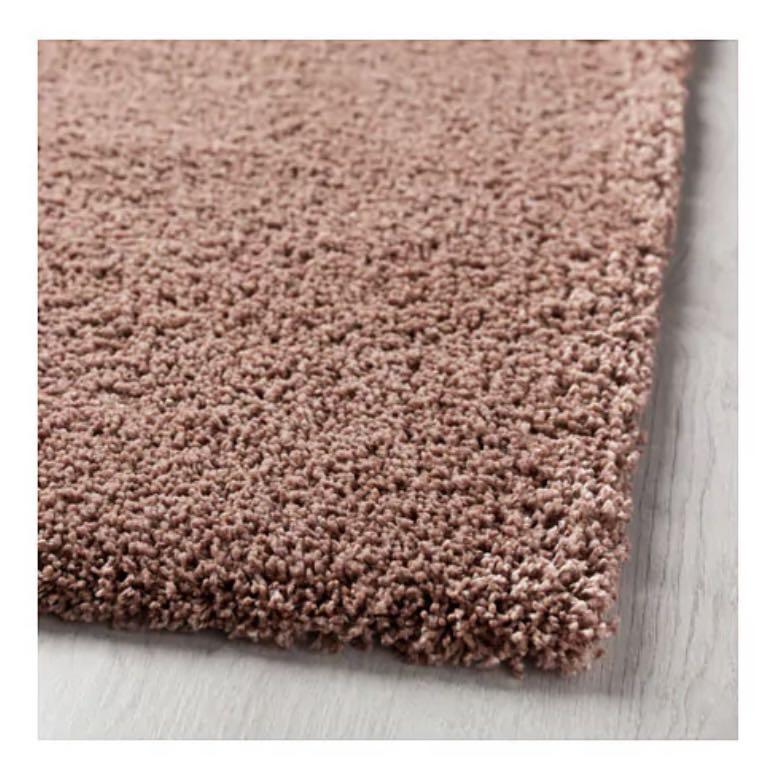 IKEA Adum Rug High Pile Carpet (Dusty Pink), Furniture & Home Living ...