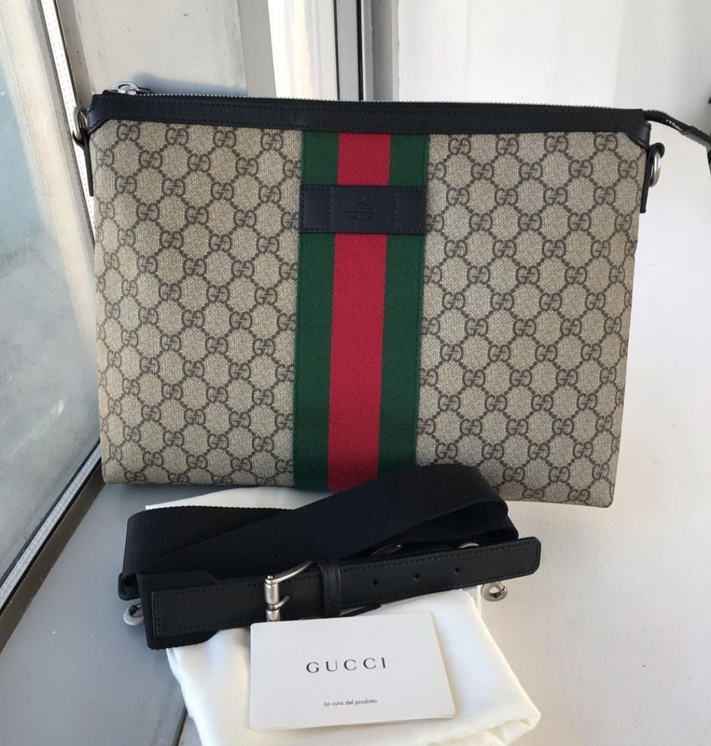 In Excellent condition!!! GUCCI messenger bag with db and card, Luxury ...