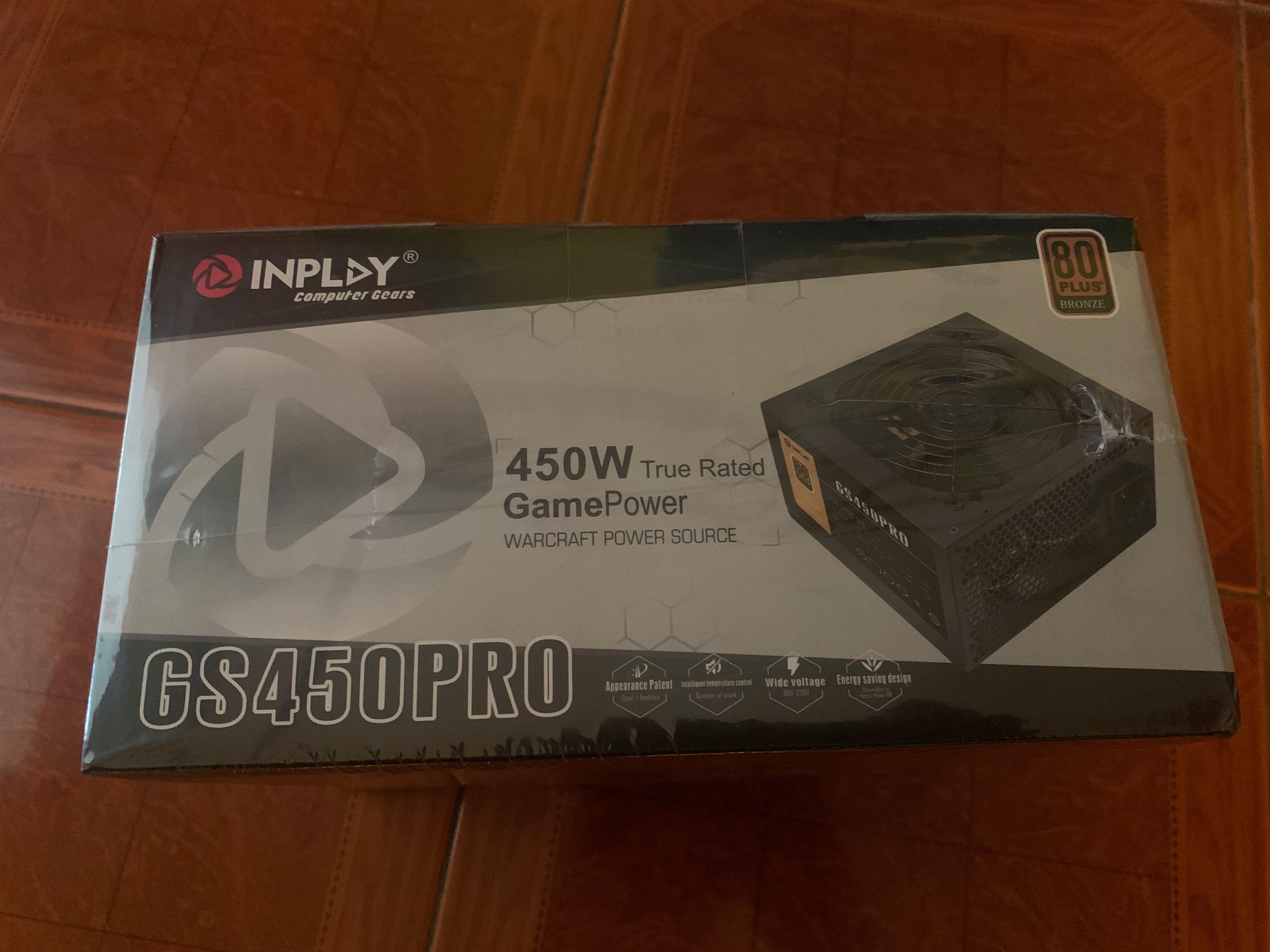 INPLAY GS450PRO 450WATTS, 80+ BRONZE TRUE-RATED POWER SUPPLY UNIT/ PSU ...
