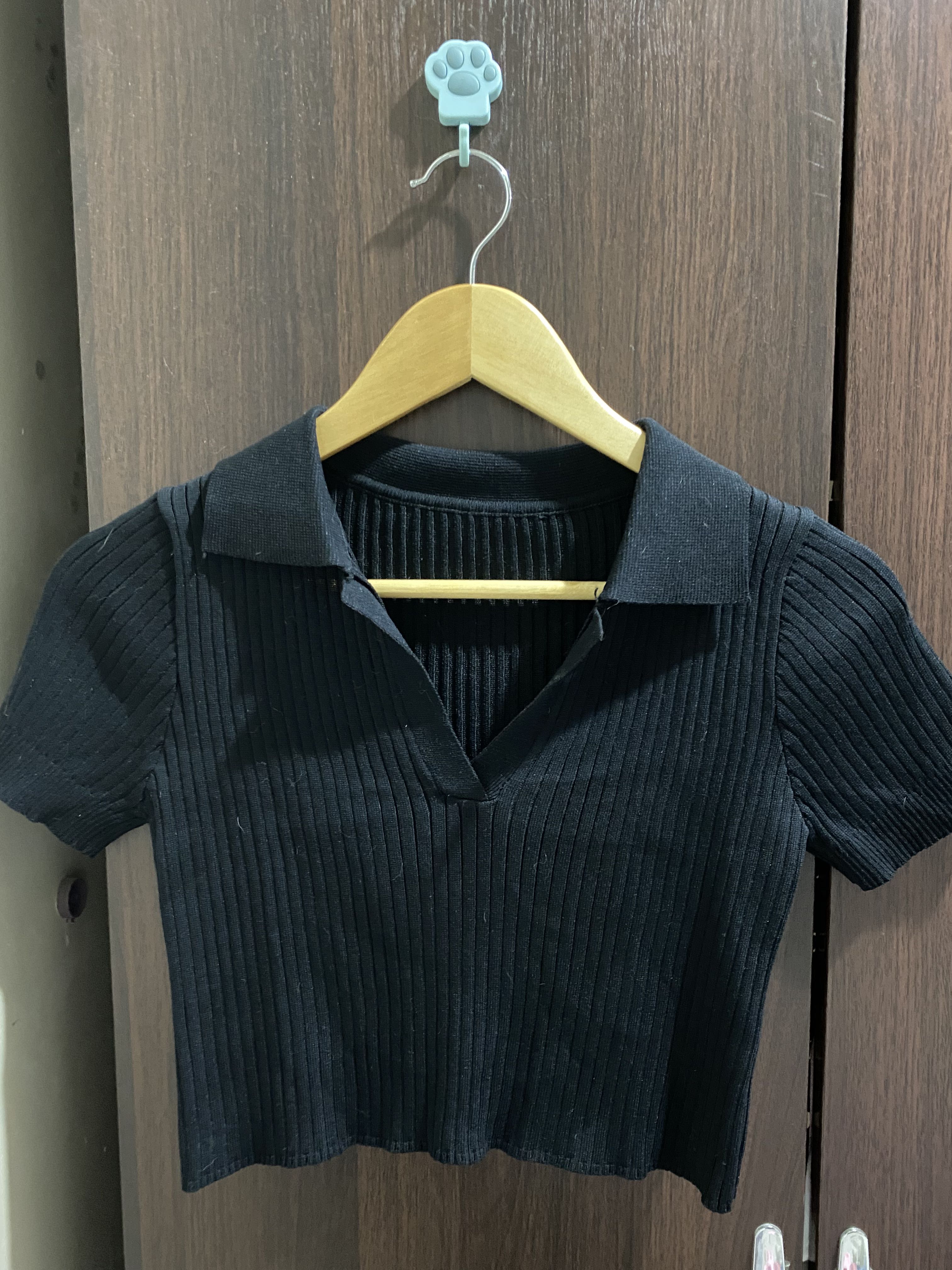 Knitted Colar Top, Women's Fashion, Tops, Blouses on Carousell
