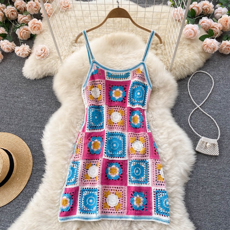Korean Crochet Dress, Women's Fashion, Dresses & Sets, Dresses on Carousell