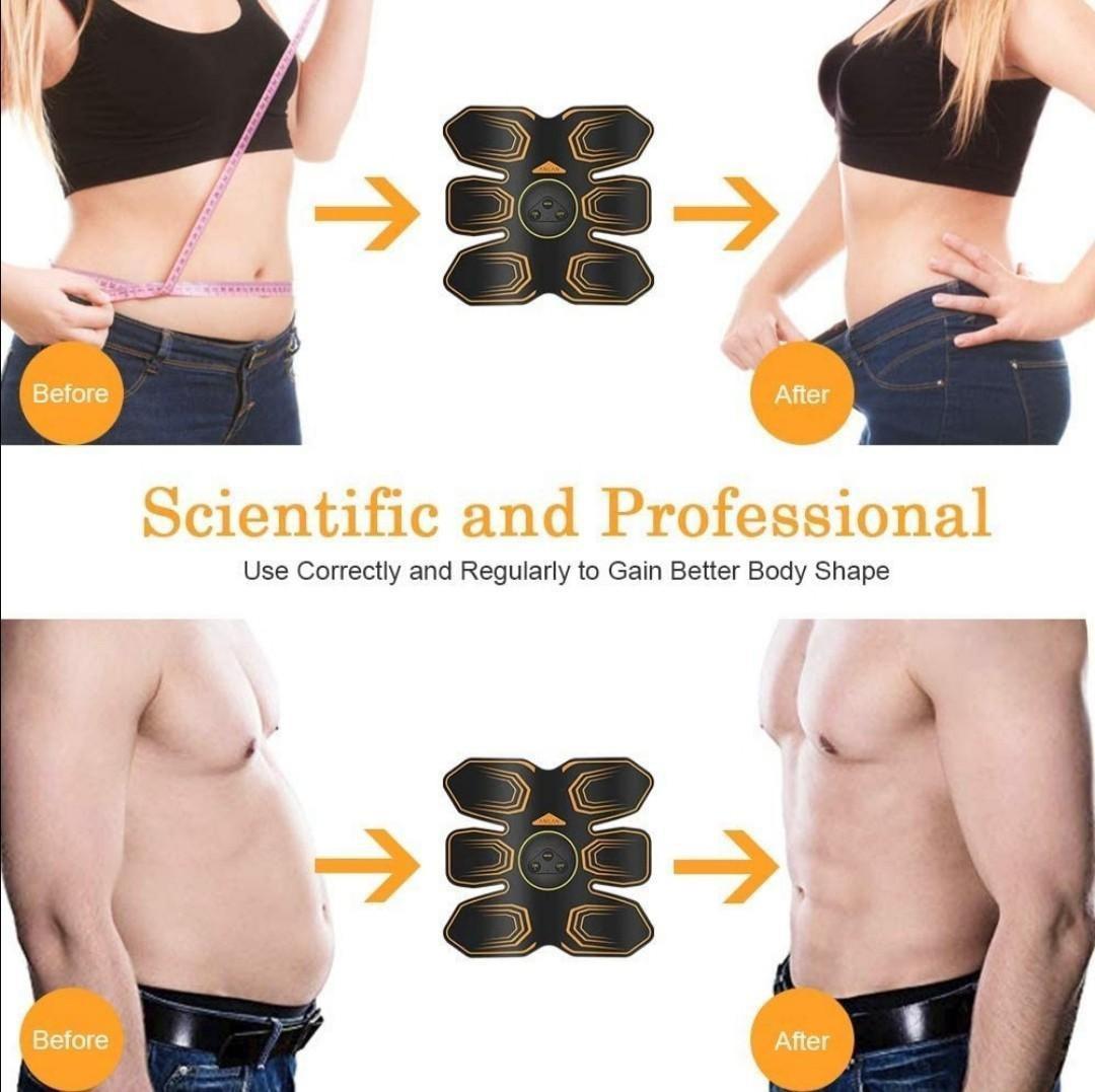 M7090 ANLAN EMS Muscle Stimulator Abs Trainer Abdominal Muscle Toner Electronic Toning Belts Workout Home Fitness Device with USB Rechargeable 10 Replacement Gel Pads for Abdomen Arm Leg Sports Equipm...