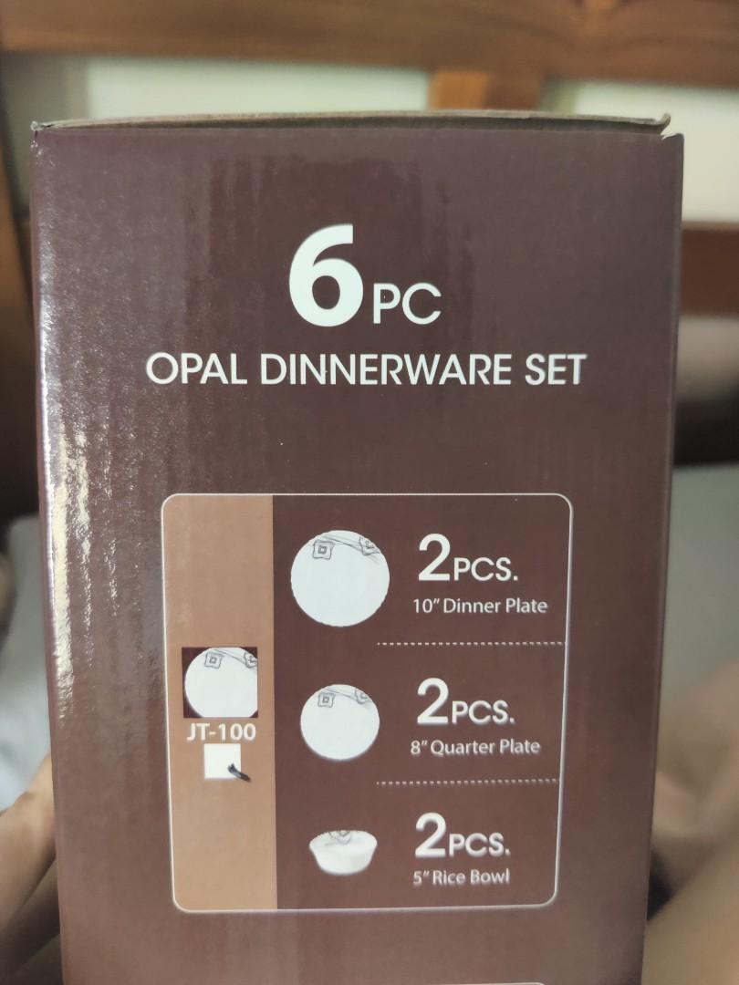 MASFLEX 6pc Opal Dinnerware Set, Furniture & Home Living, Kitchenware ...