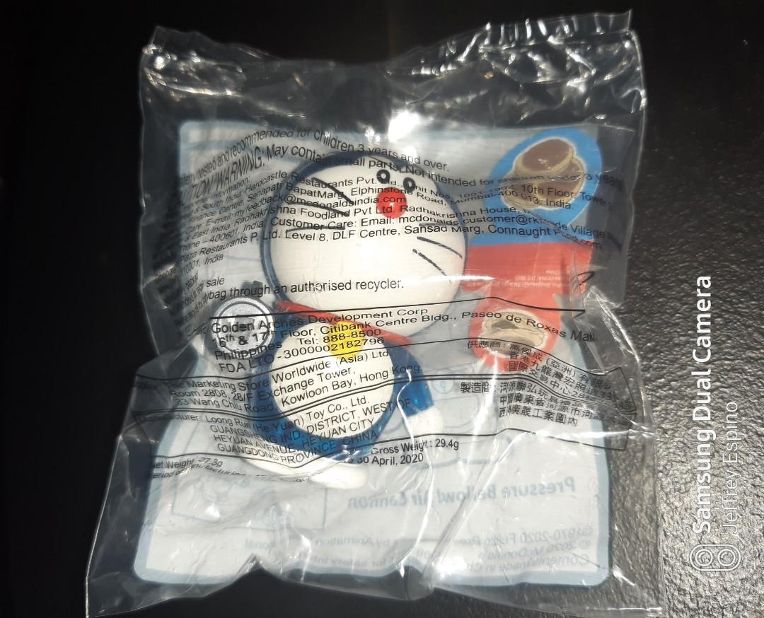 Mcdo Doraemon Miraculous Science Pressure Bellow Air Cannon toy sealed ...