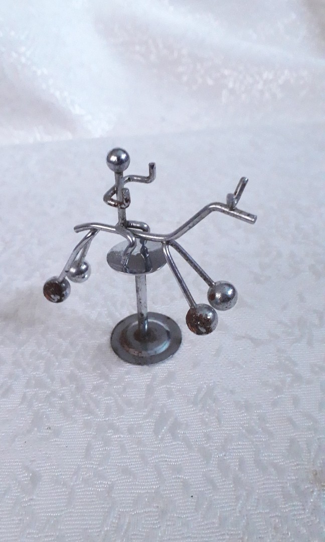 Metal Man on Horse on Balancing Stand, Furniture & Home Living, Home ...