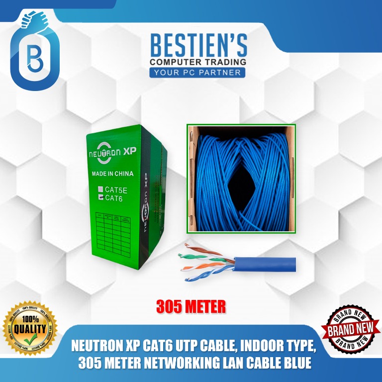 NEUTRON XP CAT6 UTP CABLE, INDOOR TYPE, 305 METER NETWORKING LAN CABLE ...