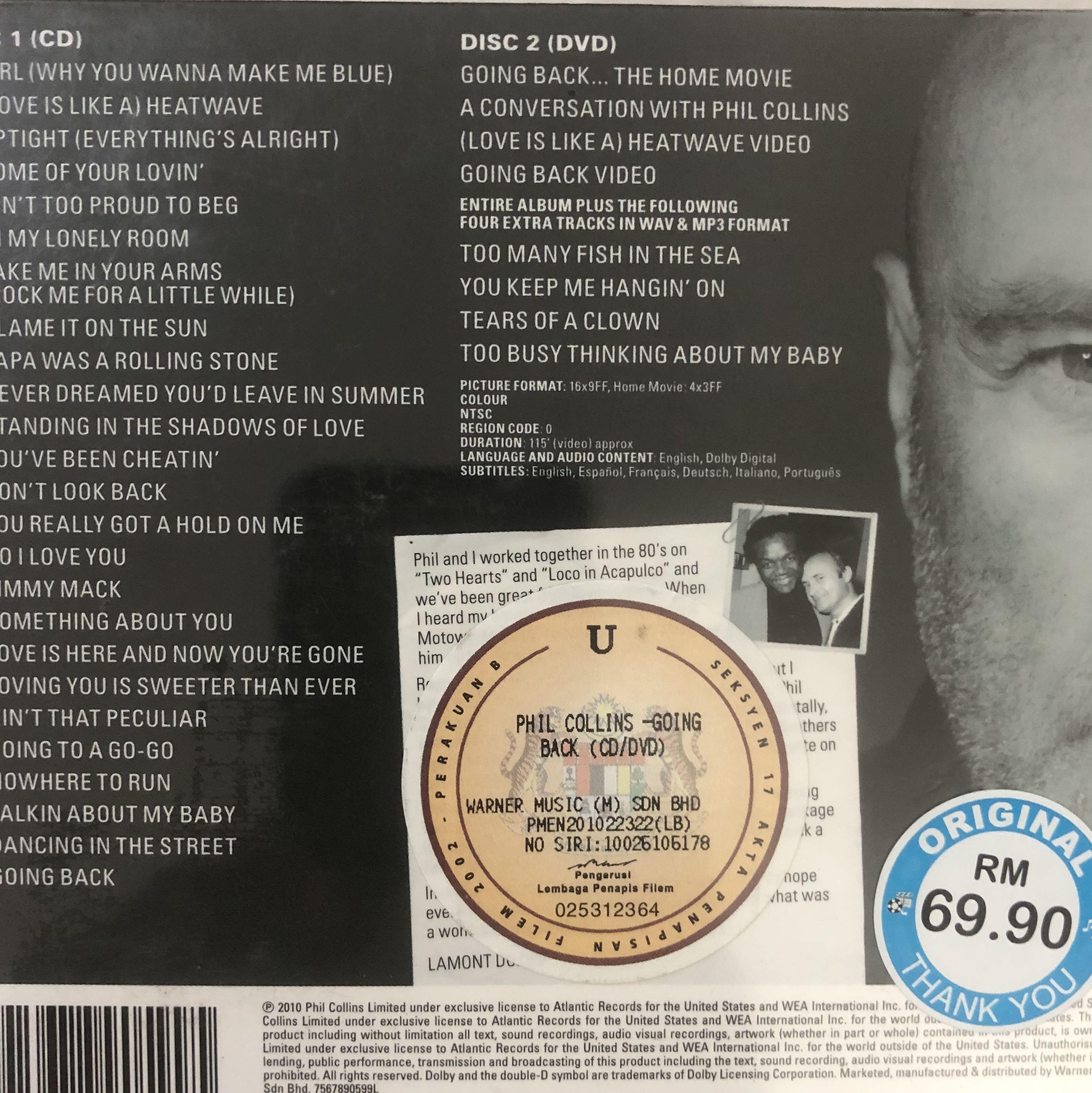 PHIL COLLINS CD+DVD, Hobbies & Toys, Music & Media, CDs & DVDs on Carousell