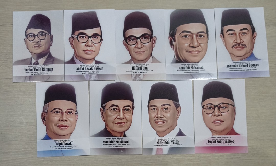 [Postcard 15cmx10cm] Perdana Menteri Malaysia Pertama Hingga Kini (Set ...