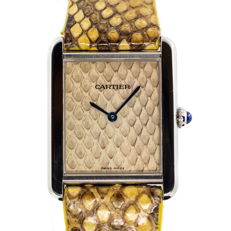 Preowned Cartier Tank Solo Python Large Quartz Ref: W5200021, Luxury ...
