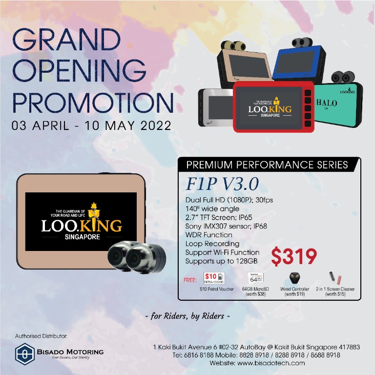 [PROMOTION] LOO.KING F1P V3.0 MOTORCYCLE CAMERA, Motorcycles, Motorcycle Accessories on Carousell