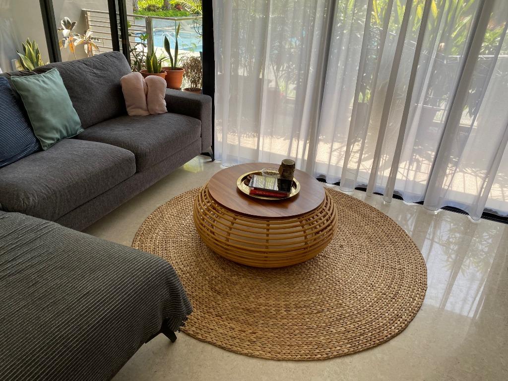 Rattan Round Rug 180cm, Furniture & Home Living, Home Decor, Carpets ...