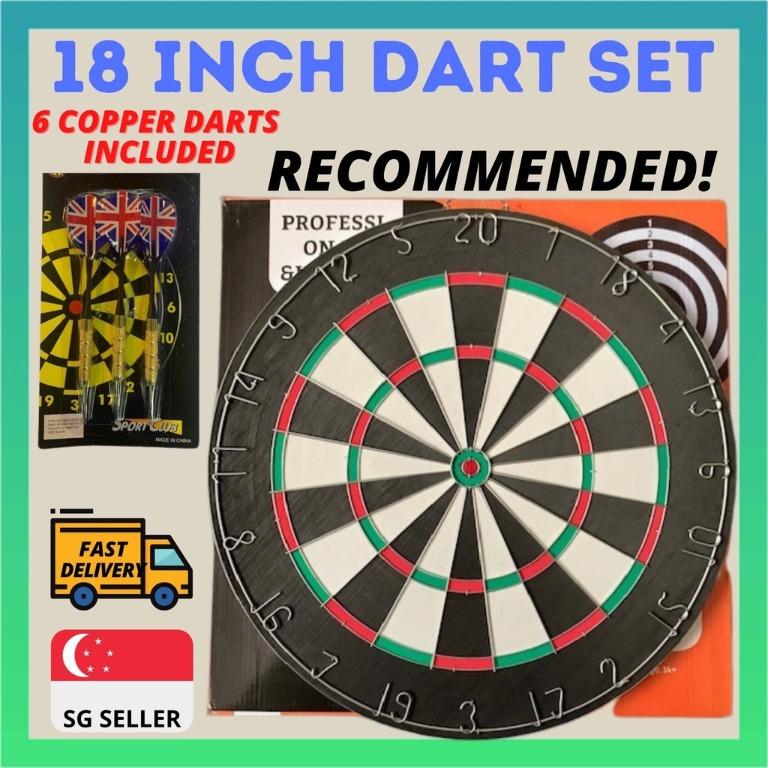 (SG SELLER READY STOCK) 18 INCH DARTS GAME DARTBOARD WITH DART INCLUDED ...