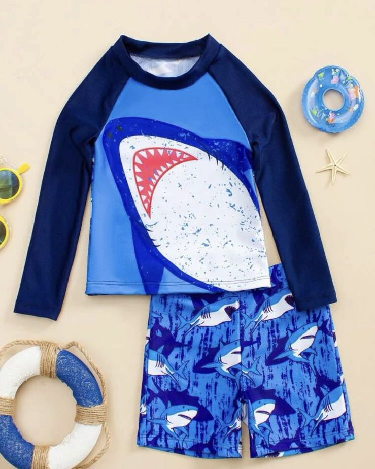 Shark Rash Guard, Babies & Kids, Babies & Kids Fashion on Carousell