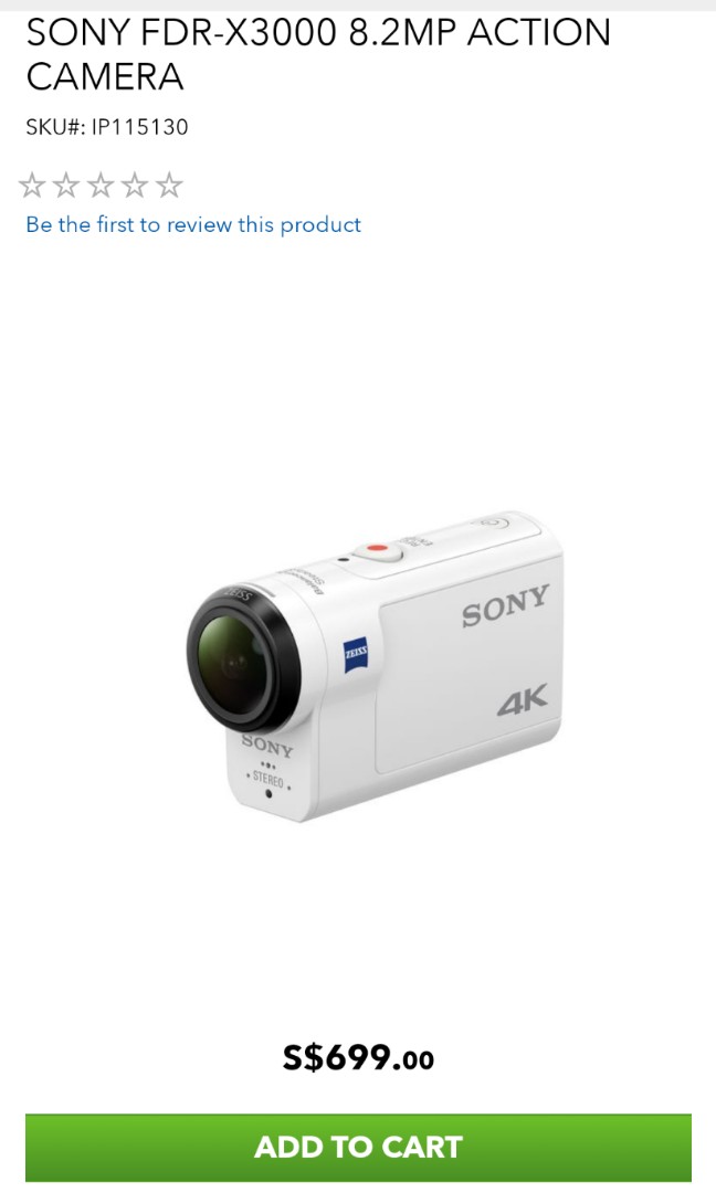 SONY FDR-3000 4k Action camera full set, Photography, Cameras on Carousell