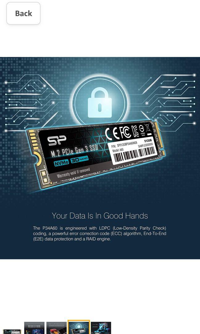SP SILICON POWER 512GB NVMe M.2 PCIe Gen3x4 2280 TLC SSD ...