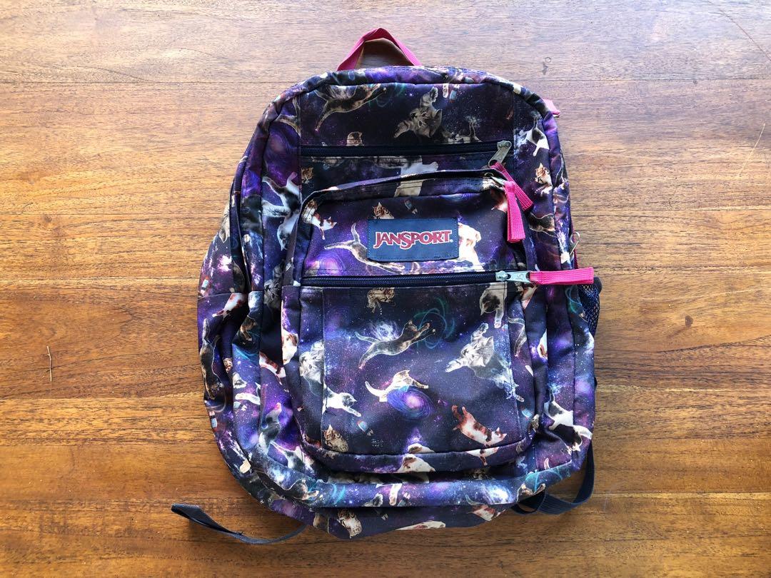 Space cats backpack - purple sports school bag, Women's Fashion, Bags ...