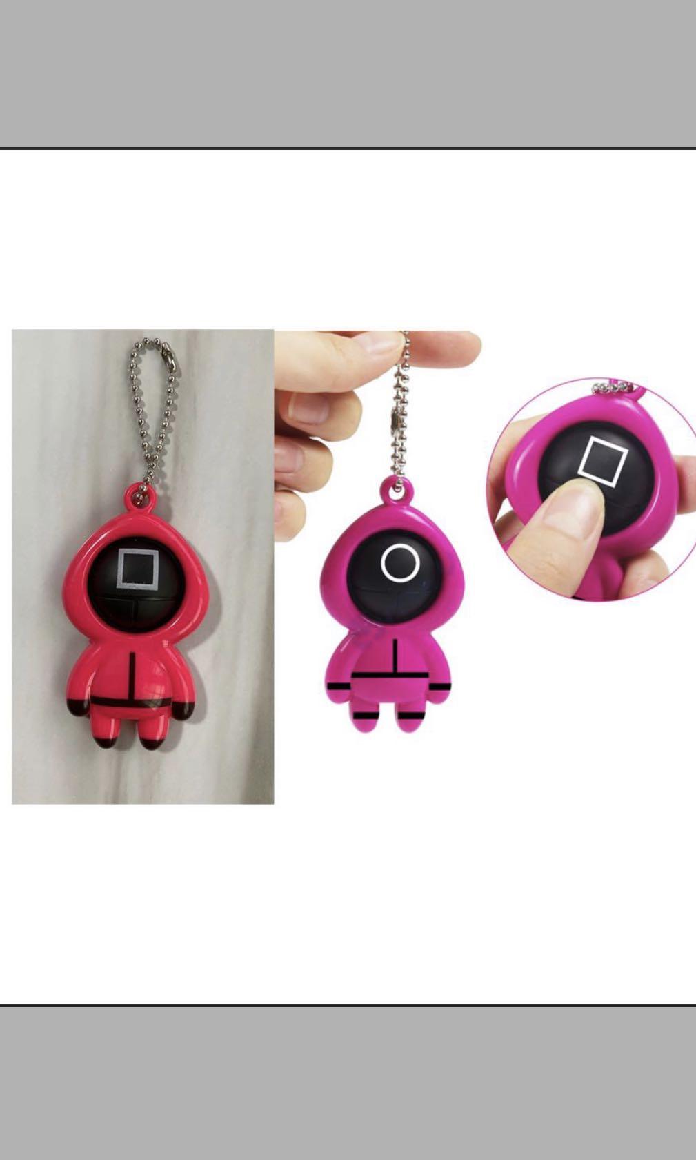 Squid Game Pop It Push Bubble Sensory Fidget Toys Keychain in Square ...