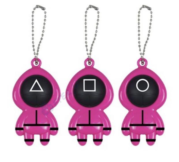 Squid Game Pop It Push Bubble Sensory Fidget Toys Keychain in Square ...