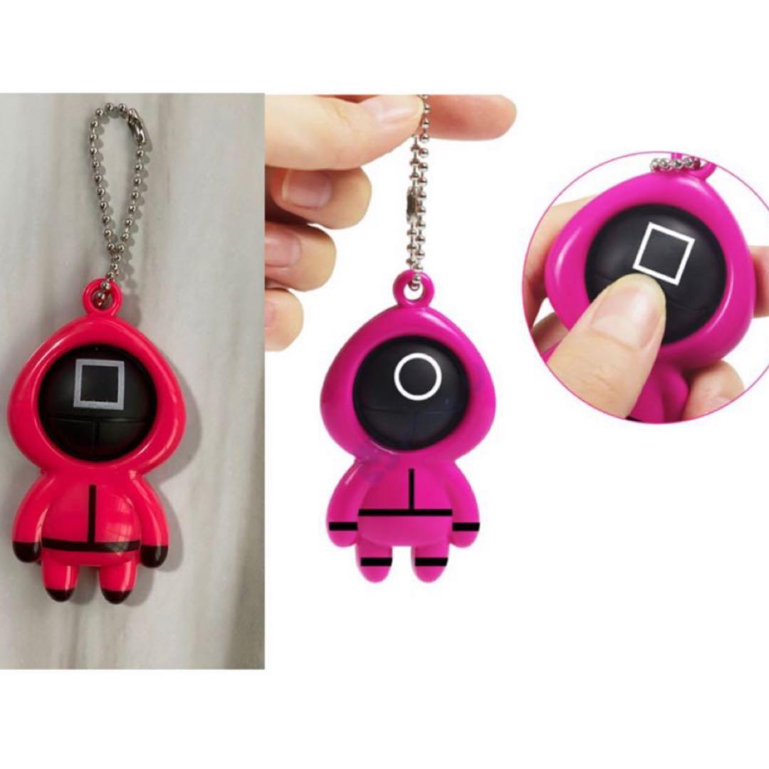 Squid Game Pop It Push Bubble Sensory Fidget Toys Keychain in Square ...