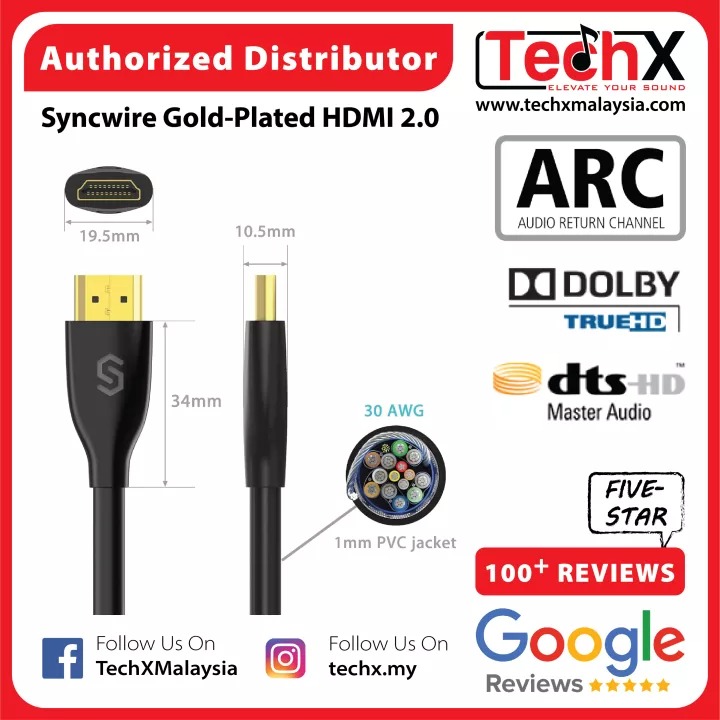 Syncwire 4K HDMI 2.0 Cable (3 meter), Audio, Other Audio Equipment on ...