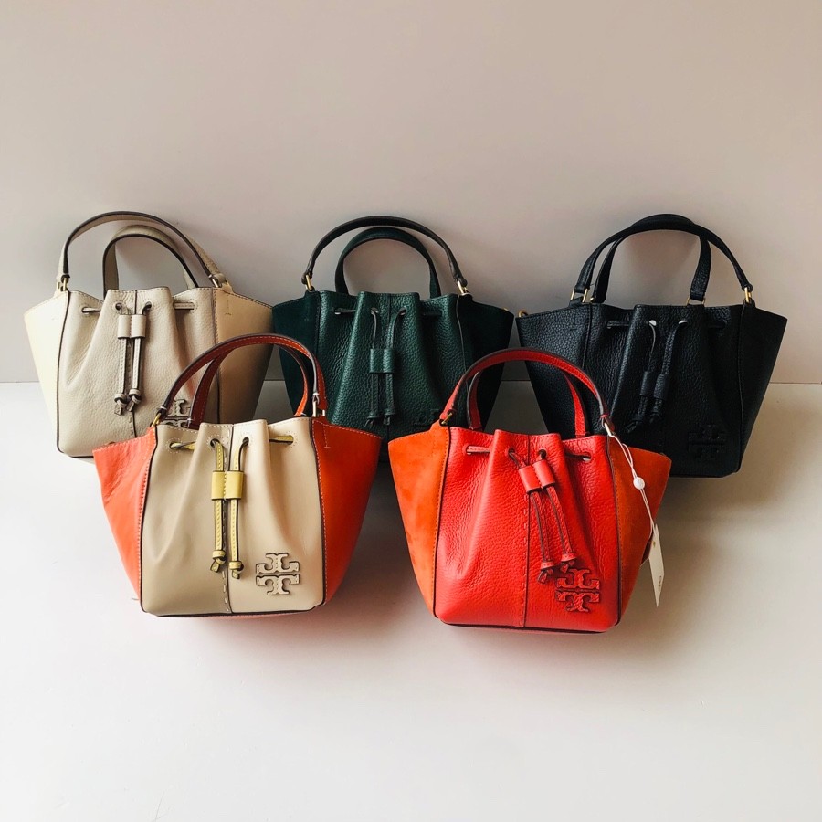 Tory Burch Mcgraw mini drawstring satchel, Women's Fashion, Bags ...