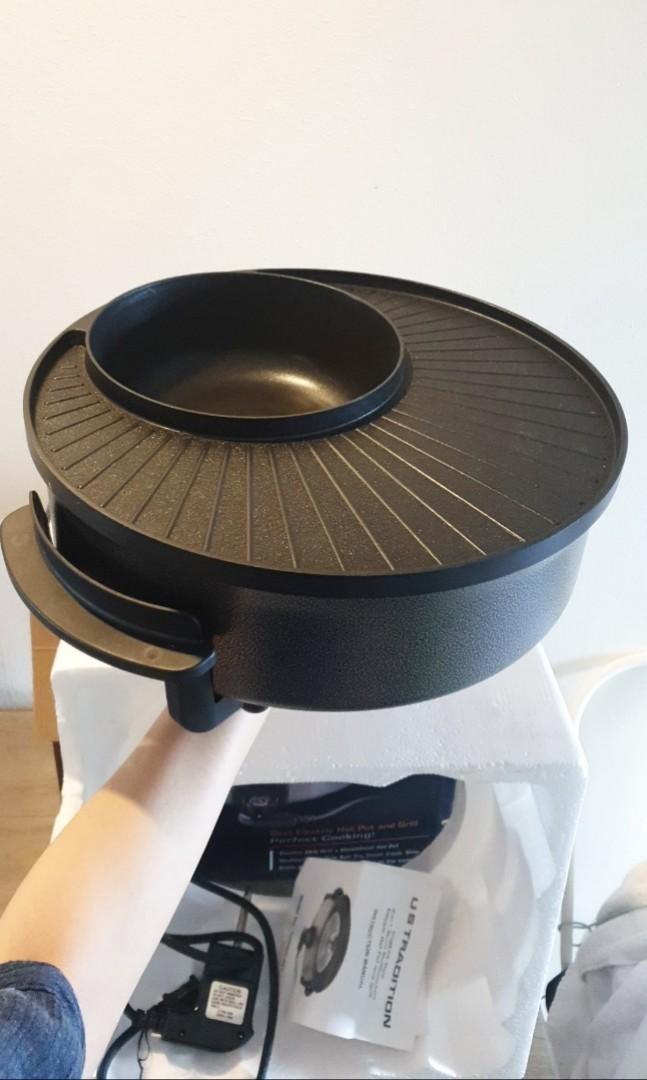 US tradition Korean Asian multifunction electric hotpot grill samgyup ...
