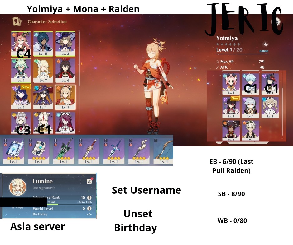 Yoimiya + Mona + Raiden, Video Gaming, Video Games, Others on Carousell