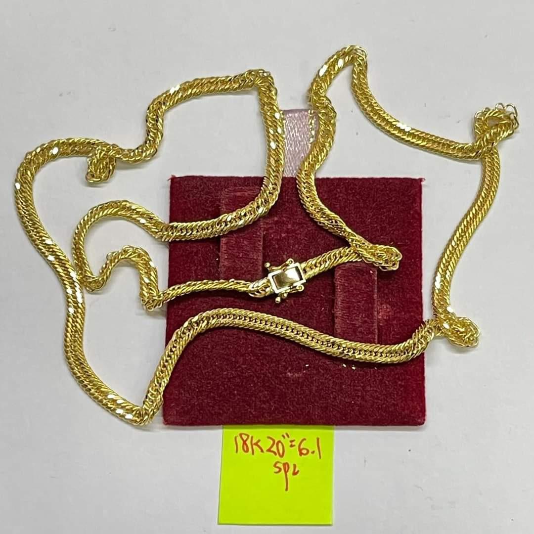 18K Saudi Gold Triple Lock 10 Cut Chain, Women's Fashion, Jewelry ...