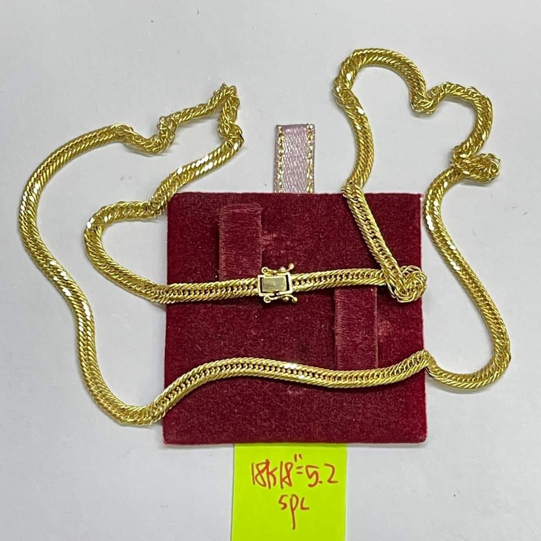 18K Saudi Gold Triple Lock 10 Cut Chain, Women's Fashion, Jewelry ...