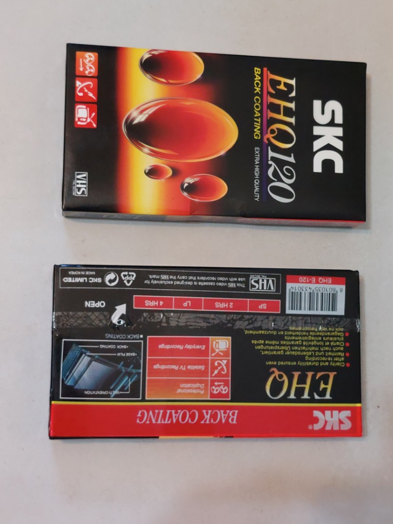 全新錄影帶 [SKC] New VHS Tape EHQ 120, 攝影器材, 攝錄機 - Carousell