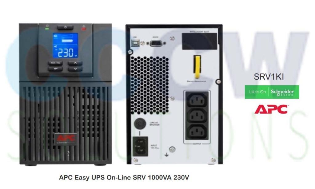 APC Easy UPS On-Line SRV 1000VA RM 230V with Extended Runtime Battery Pack, Rail Kit SRV1KRILRK ...