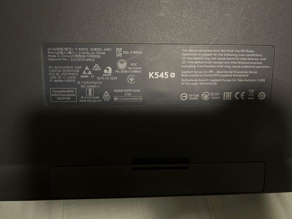 As good as new Logitech K545 wireless keyboard, Computers & Tech, Parts ...