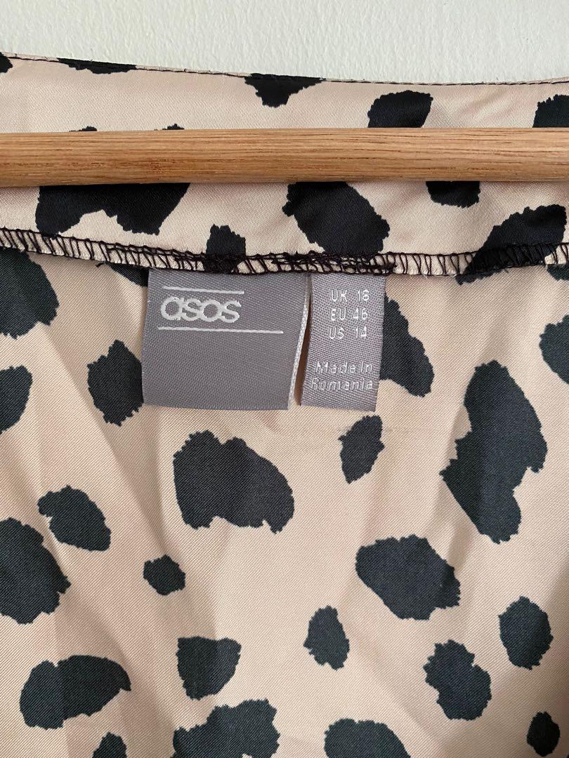 ASOS cheetah print wrap blouse, Women's Fashion, Tops, Blouses on Carousell