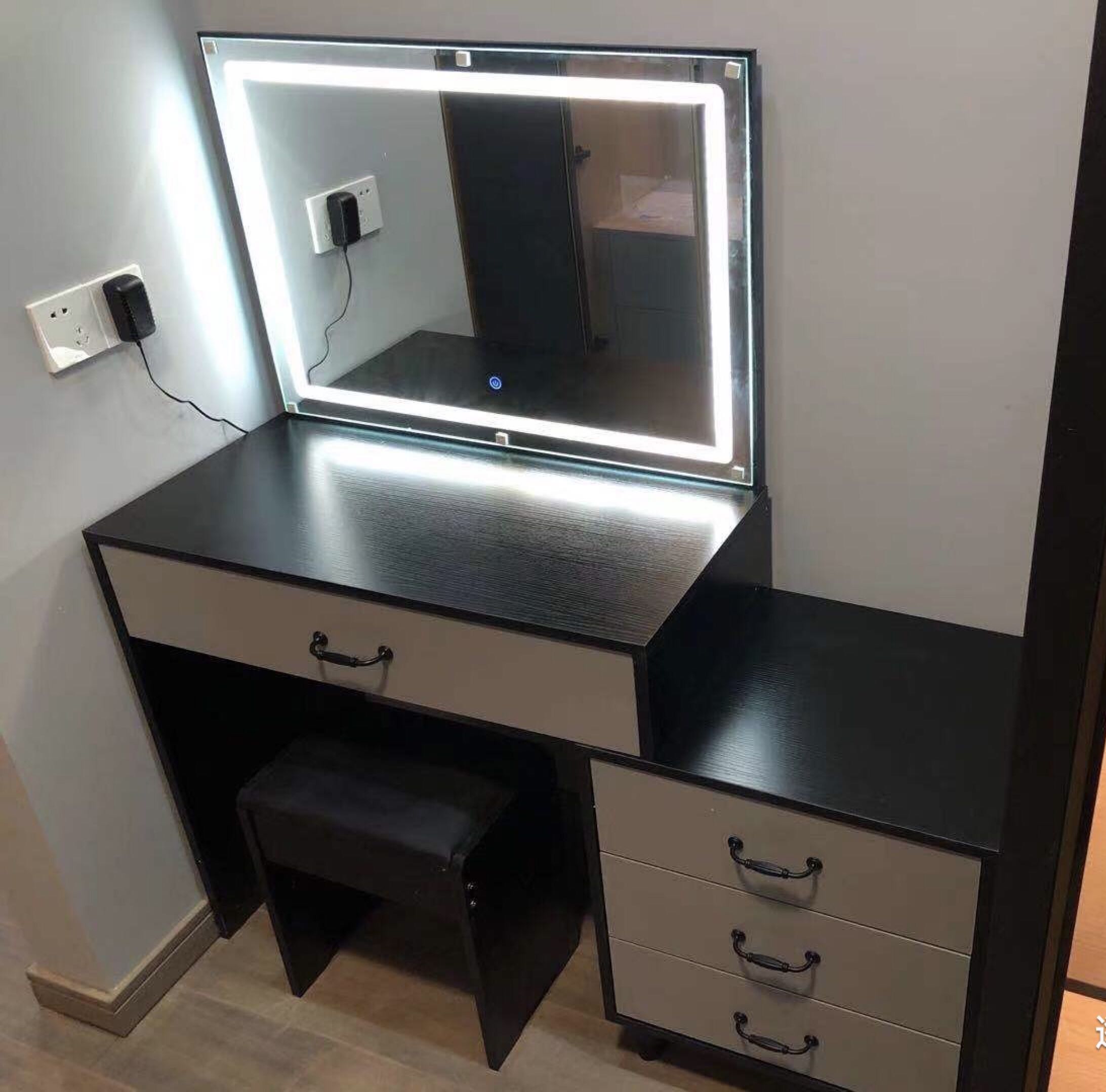 Assembled 80cm Dressing Table With LED Mirror & Stool, Furniture & Home ...