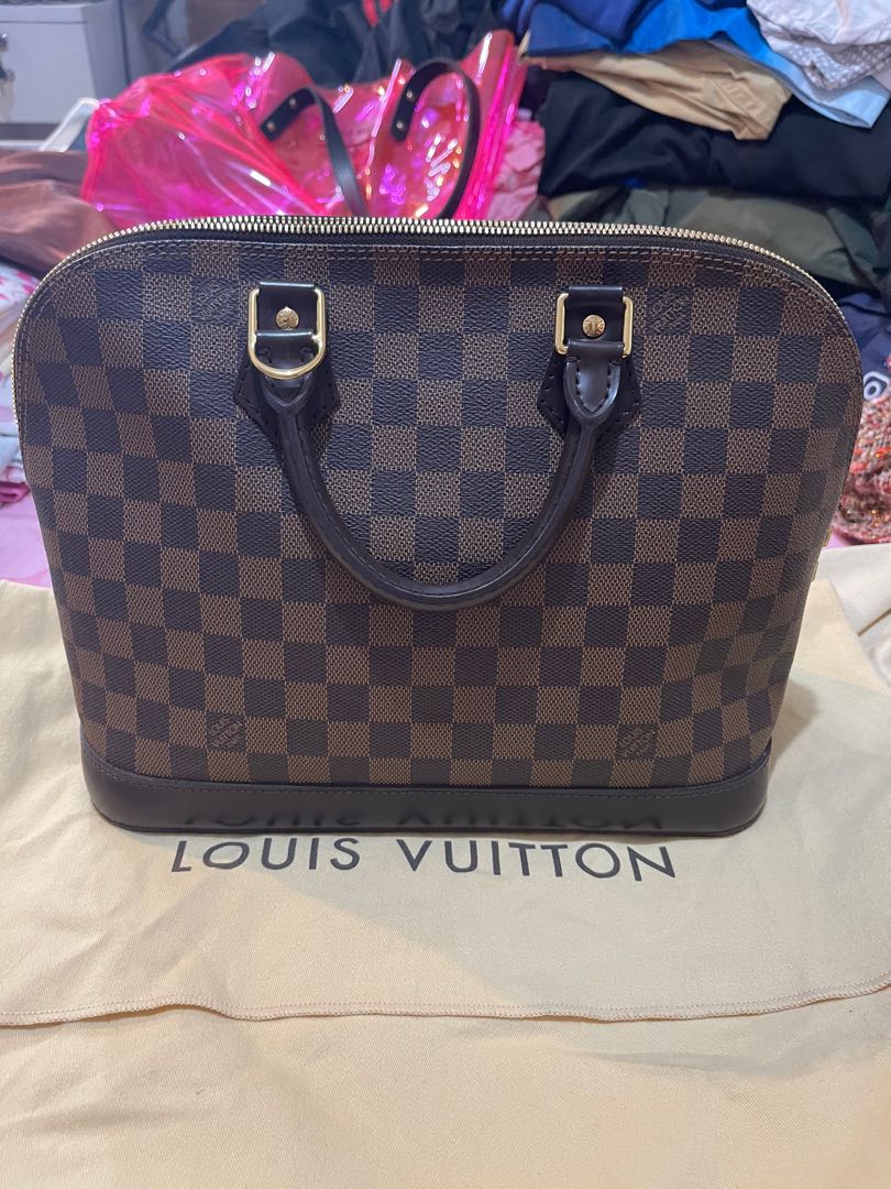 Authentic LV Alma hand zipper Damier Canvas, Luxury, Bags & Wallets on ...