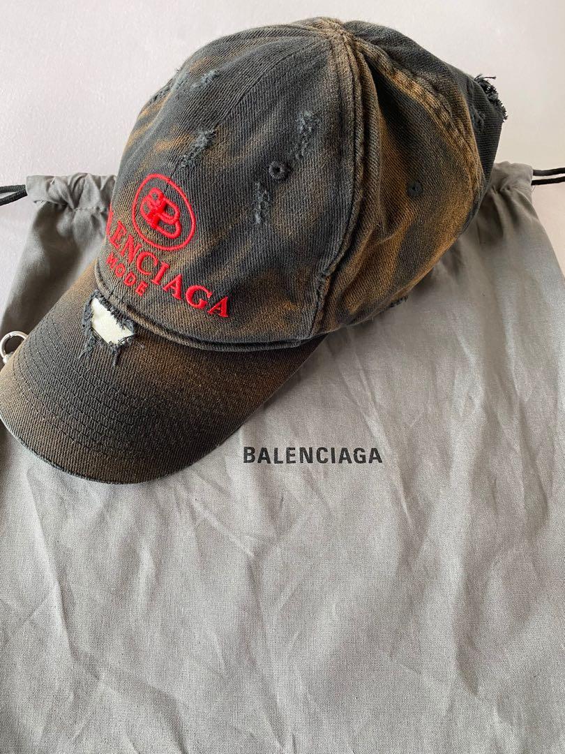 Balenciaga Destroyed Piercing Cap, Men's Fashion, Watches & Accessories ...