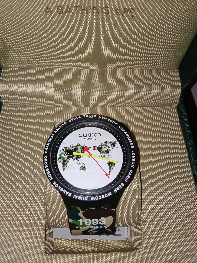 Bape x Swatch watch, Men's Fashion, Watches & Accessories, Watches on ...
