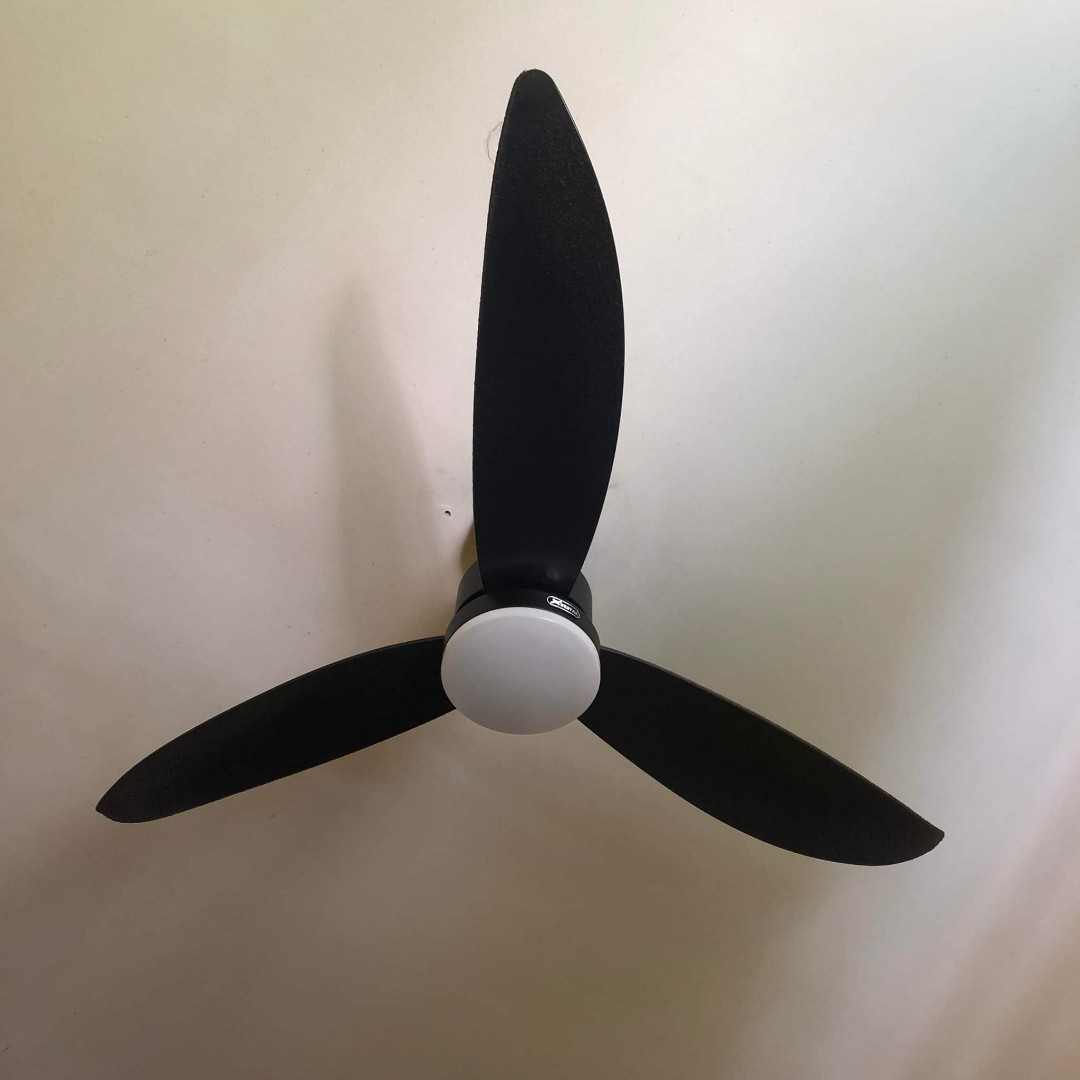 BLACK BESTAR DC Ceiling Fan - Raptor Razor 54” + 24W Tri Color LED ...