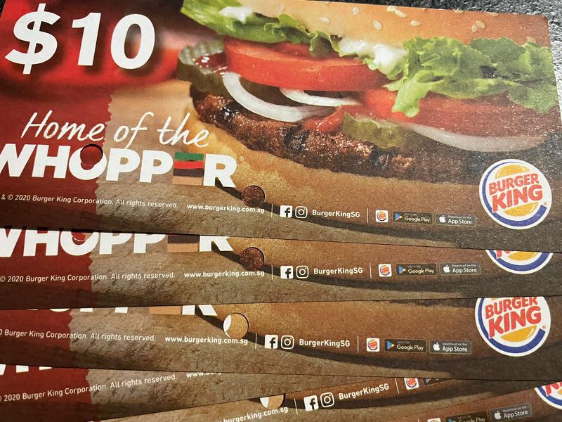 Burger King Vouchers (open to trade), Food & Drinks, Other Food ...