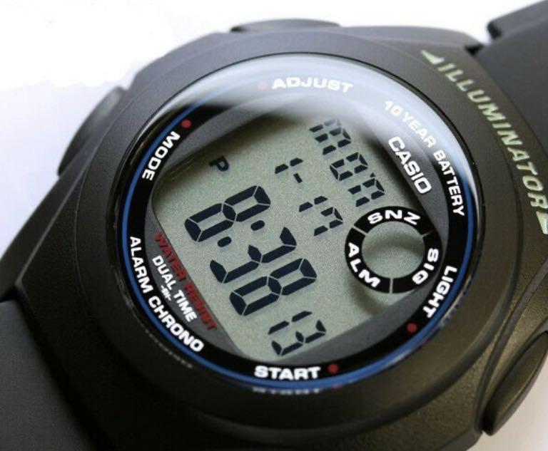 Casio Illuminator F-200W-1A Digital Quartz F200W-1A Black F200 Brand ...