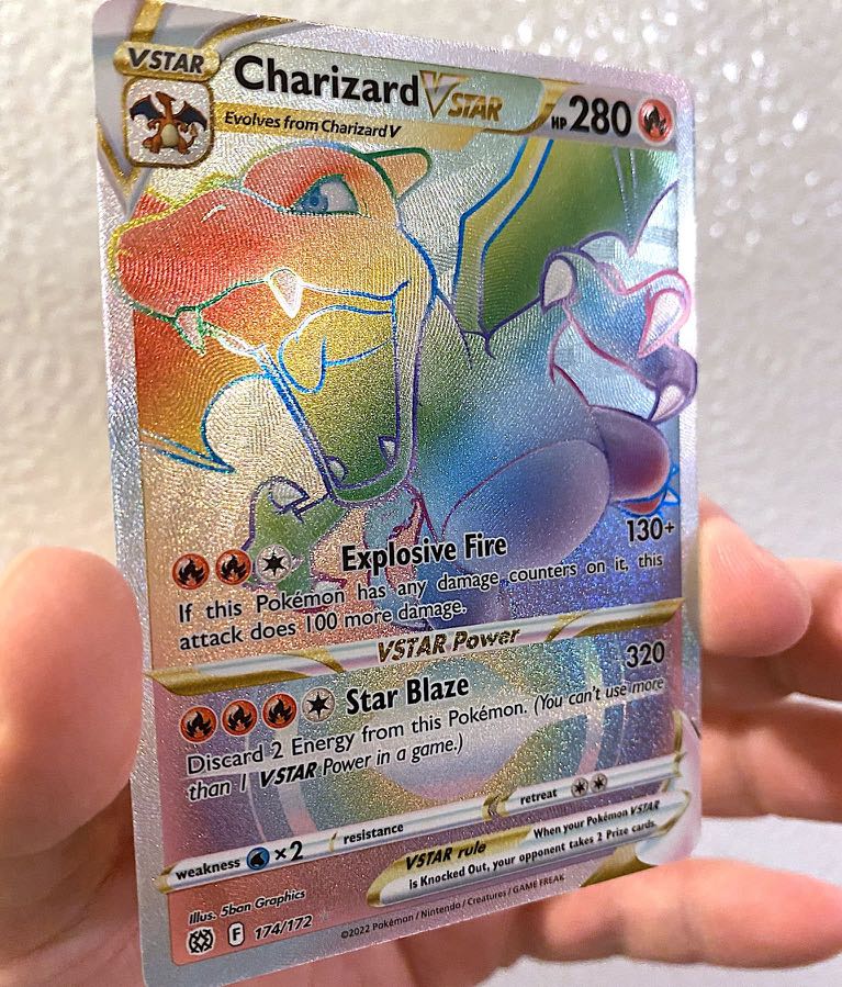 Charizard Vstar Rainbow Rare, Hobbies & Toys, Toys & Games on Carousell
