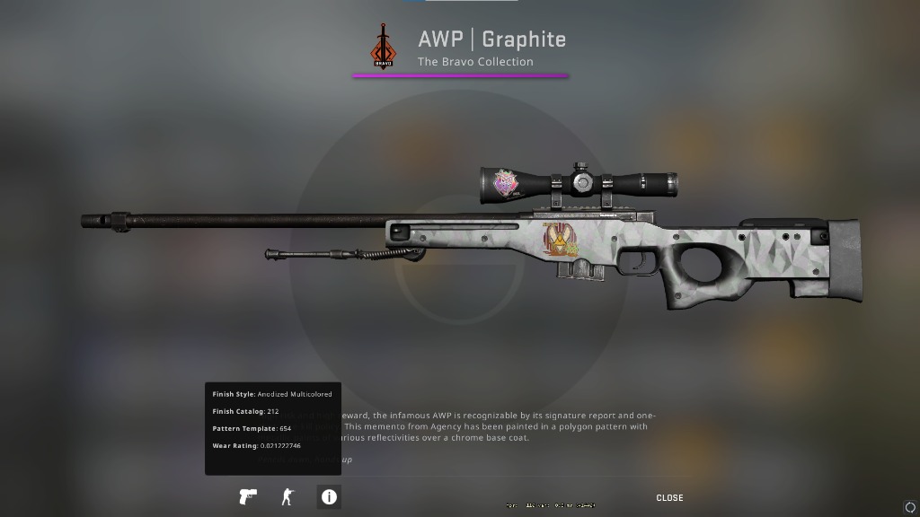 CSGO AWP Graphite FN, Video Gaming, Gaming Accessories, In-Game ...