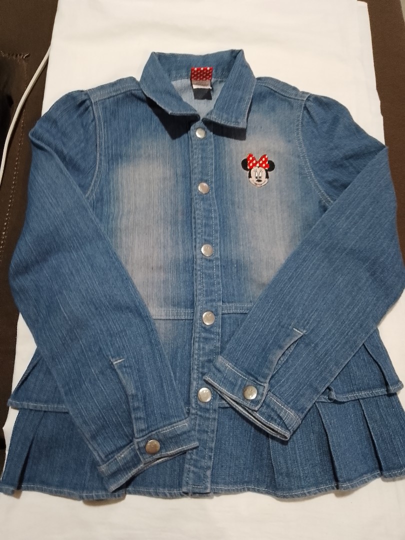 Disney Minnie Mouse Denim Jacket, Babies & Kids, Babies & Kids Fashion ...