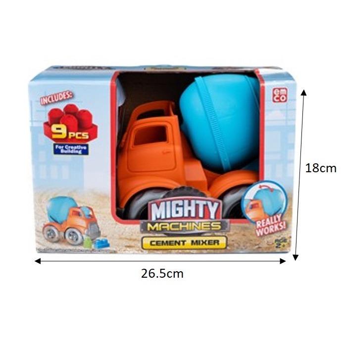 Emco Mighty Machines vehicles - Cement Mixer, Loader, School Bus, Dump ...