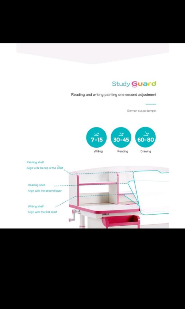 Totguard Ergonomic kid study table and chair, Furniture & Home Living ...