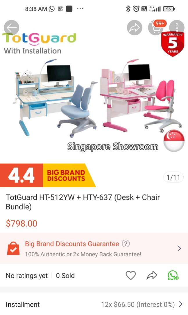 Totguard Ergonomic kid study table and chair, Furniture & Home Living ...