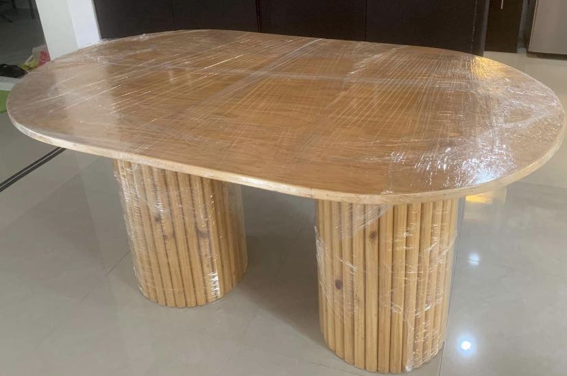 Fluted dining table made to order, Furniture & Home Living, Furniture ...