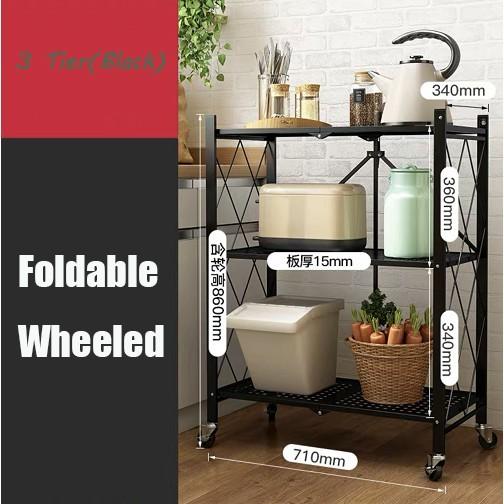 Foldable Rack Rak Lipat Portable Rack Rak Dapur Rak Buku Rak Bilik Rak ...