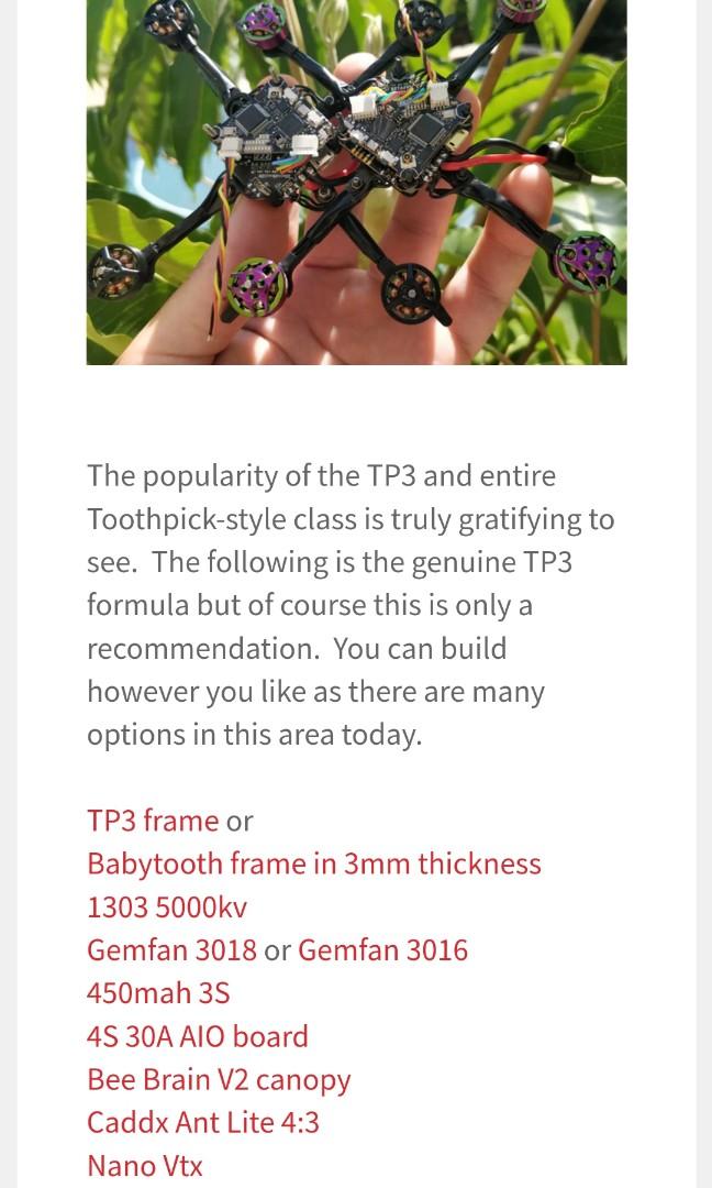 Fpv Cycle Toothpick TP3 kit + Hardware, Hobbies & Toys, Toys & Games on ...
